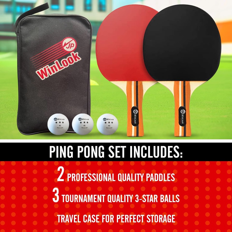 Ping Pong Paddles Sets-Portable Table Tennis Paddle Set with ...