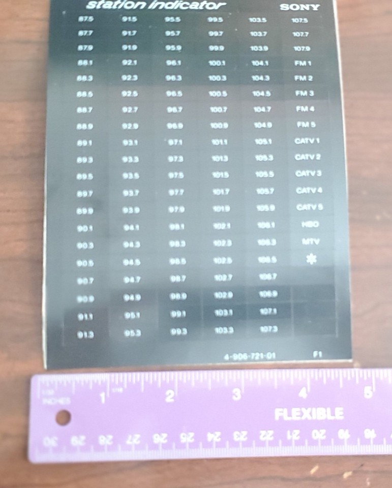 Vintage FM Radio Station Frequency number labels sticker for stereo/in ...