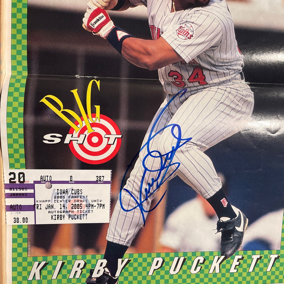 Kirby Puckett Signed Poster Minnesota Twins HOF Sports Illustrated ...