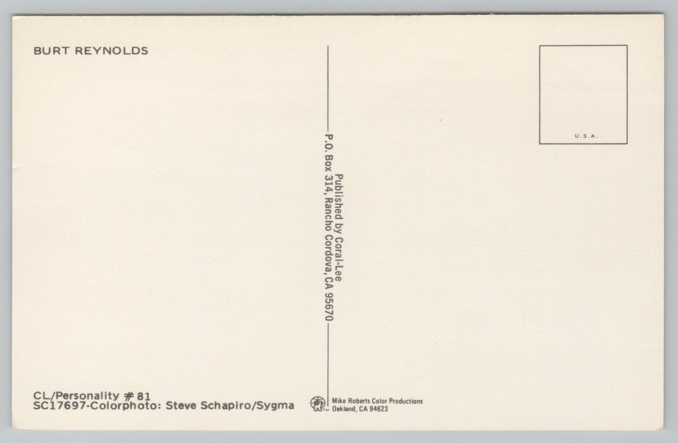 Entertainment~Burt Reynolds~American Actor~Sex Symbol & Icon~Vintage ...