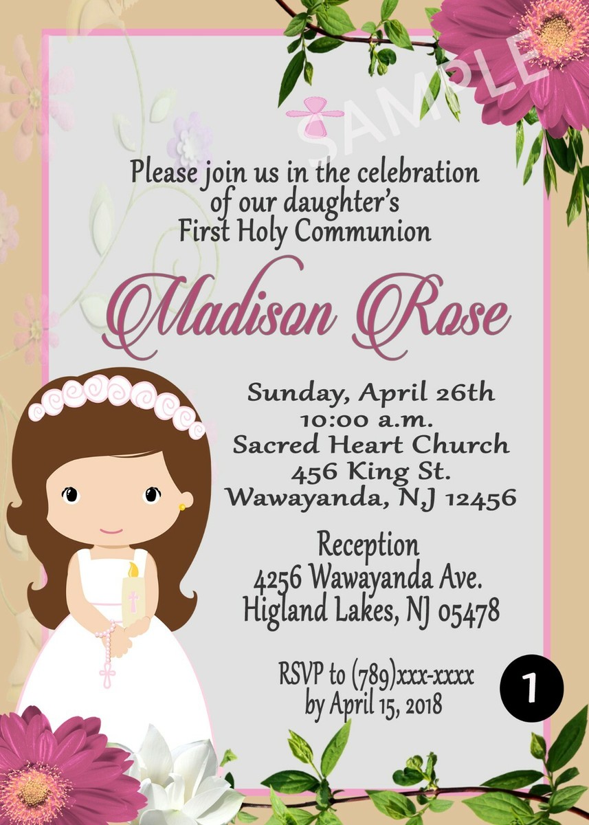 Invitation Card Sle For First Holy Communion Service - Infoupdate.org