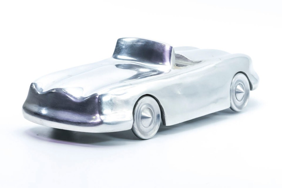 Racing Car Model Cast Aluminum Collectible Porsche Healey Silver | eBay