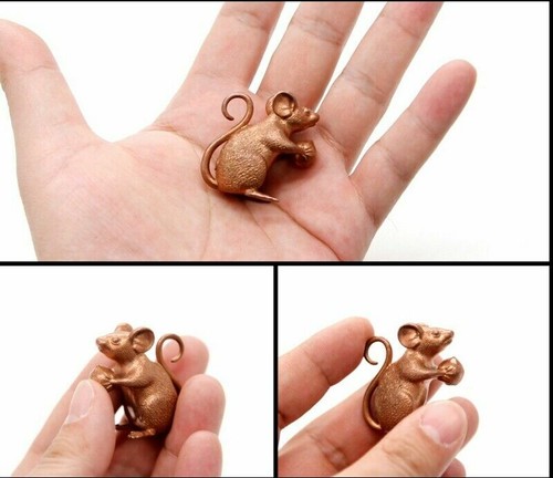 Solid Brass Mouse Statue Cute Mat Pet Figurine Pendant Ornament | eBay