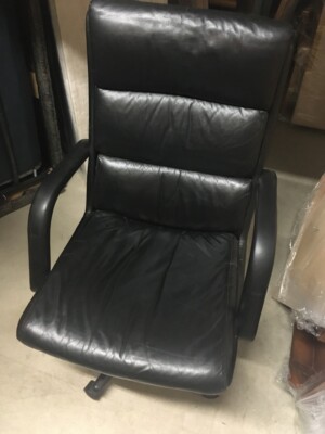 OFFICEMAX BLACK EXECUTIVE HIGH BACK LEATHER RECLINING CHAIR (Black) | eBay