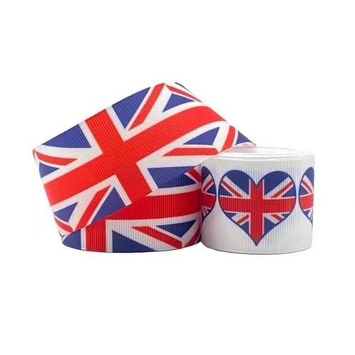 Webbing Patriotic Red White and Blue Union Jack Queens Ribbon 6 Yard ...