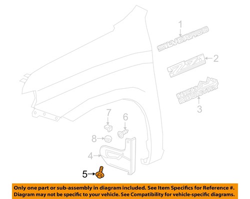 GM OEM 03-24 Acadia Limited Fender Fender Components-Fender Bolt ...