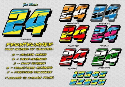 Race Numbers Frontrunner Vinyl Decal Kit Package Street Stock Late ...