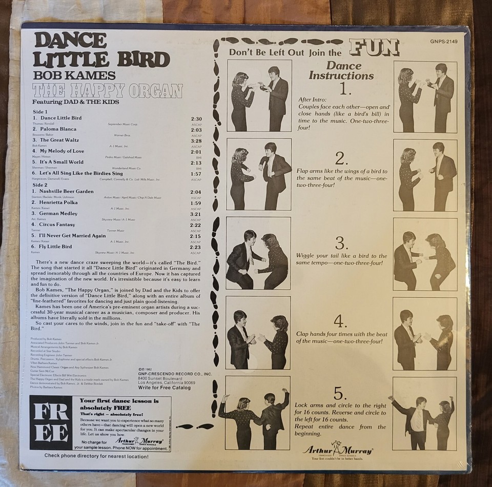 Rare LP 33T Bob Kames – Dance Little Bird (La Danse Des Canards) US ...