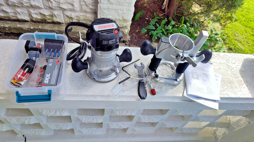 Craftsman combo Router Fixed And Plunge base 320.27683 With Bits | eBay