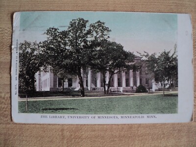 MINNEAPOLIS MN University of Minnesota The Library pre-1907 Postcard | eBay