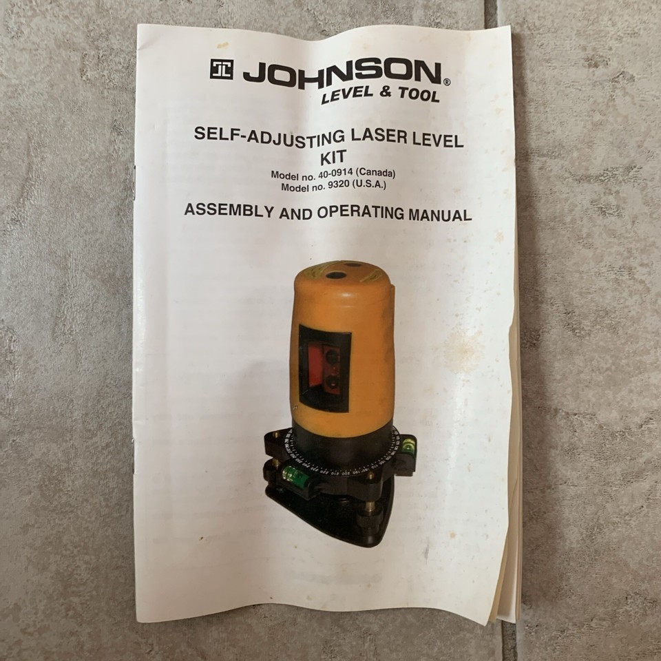 Johnson Level & Tool Self-Adjusting Laser Level Kit, Model 9100 & 9320 ...