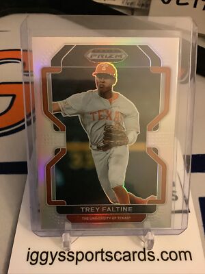 Trey Faltine SILVER PRIZM 2022 Panini Prizm Draft Picks Baseball Texas ...
