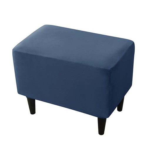 Elastic Rectangle Footstool Cover Soft Velvet Ottoman Stool Protector ...