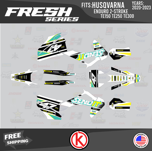Graphics Kit for Husqvarna TE150 TE250 TE300 2020-2023 Fresh-Teal | eBay