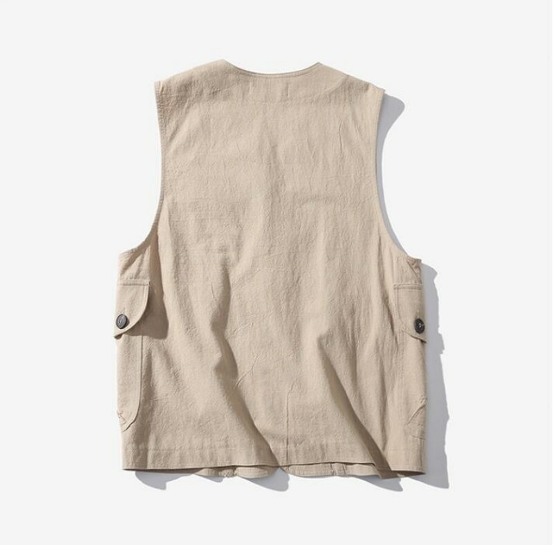 Men's Japanese Vintage Style Vest Waistcoat Sleeveless Single Breasted ...