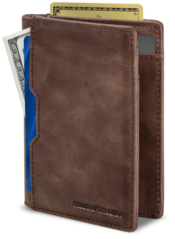SERMAN BRANDS Wallets for Men Slim Mens leather RFID Blocking ...