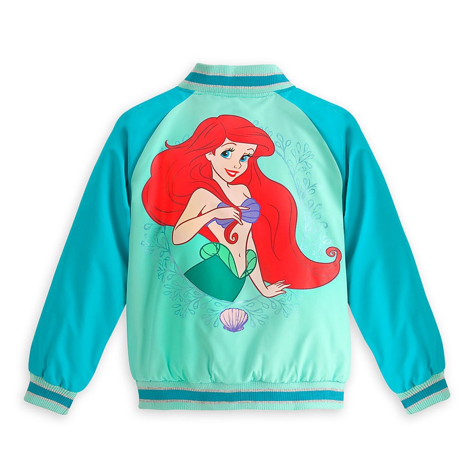 Disney Store Princess The Little Mermaid Ariel Varsity Jacket Girl Size ...