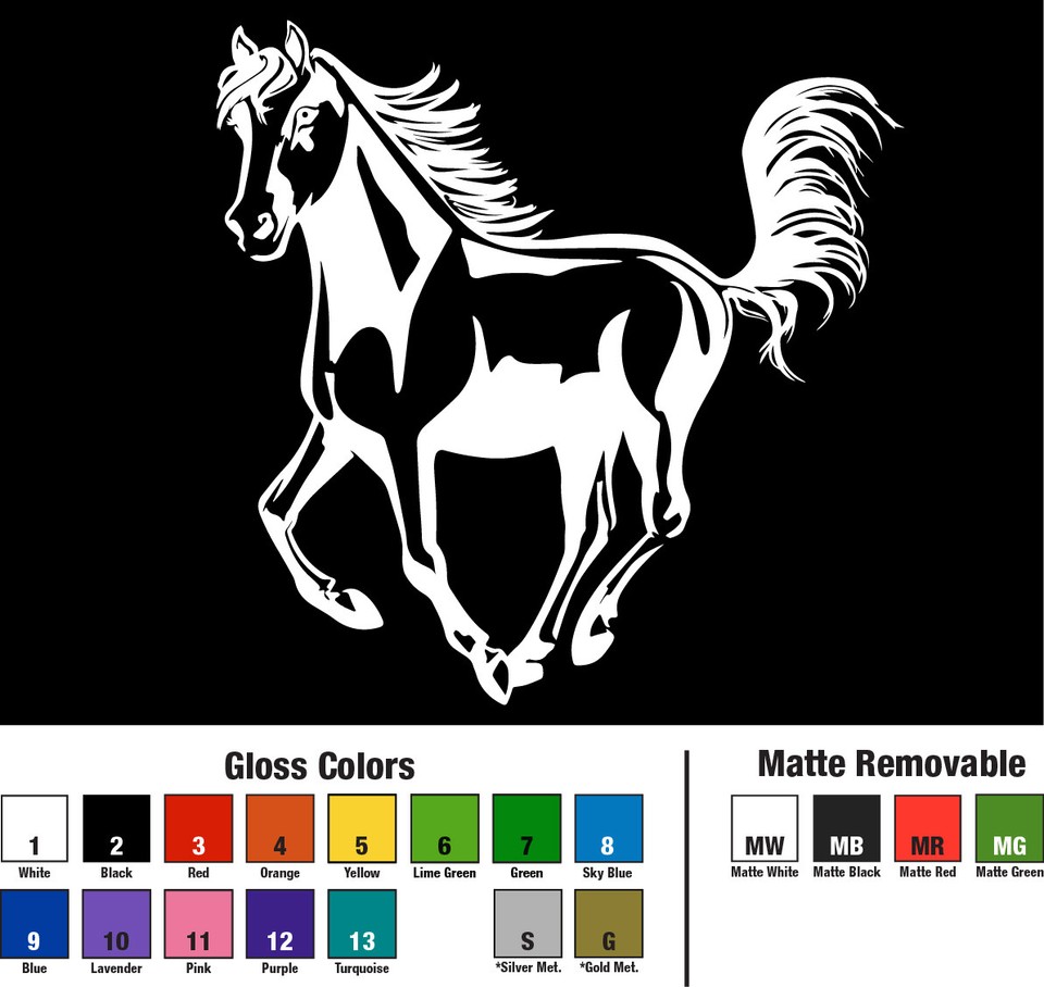 4.5" Galloping Horse Decal Sticker Car Equine Farm Ride Run Trot Canter ...