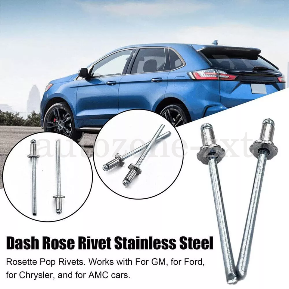 4x Nos Dash Rivets Stainless Steel for GM Ford Chrysler AMC VIN Door ...