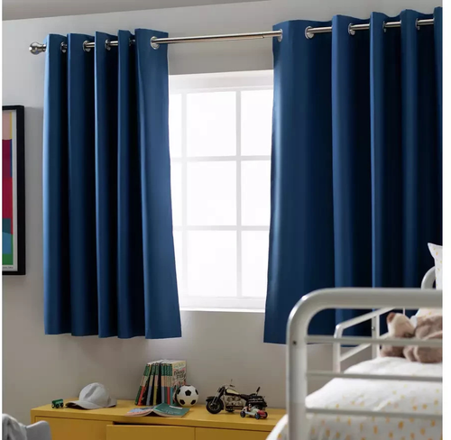 Eyelet Curtain Pair Blue Kids Window Blackout Curtains By Argos 168cm x ...