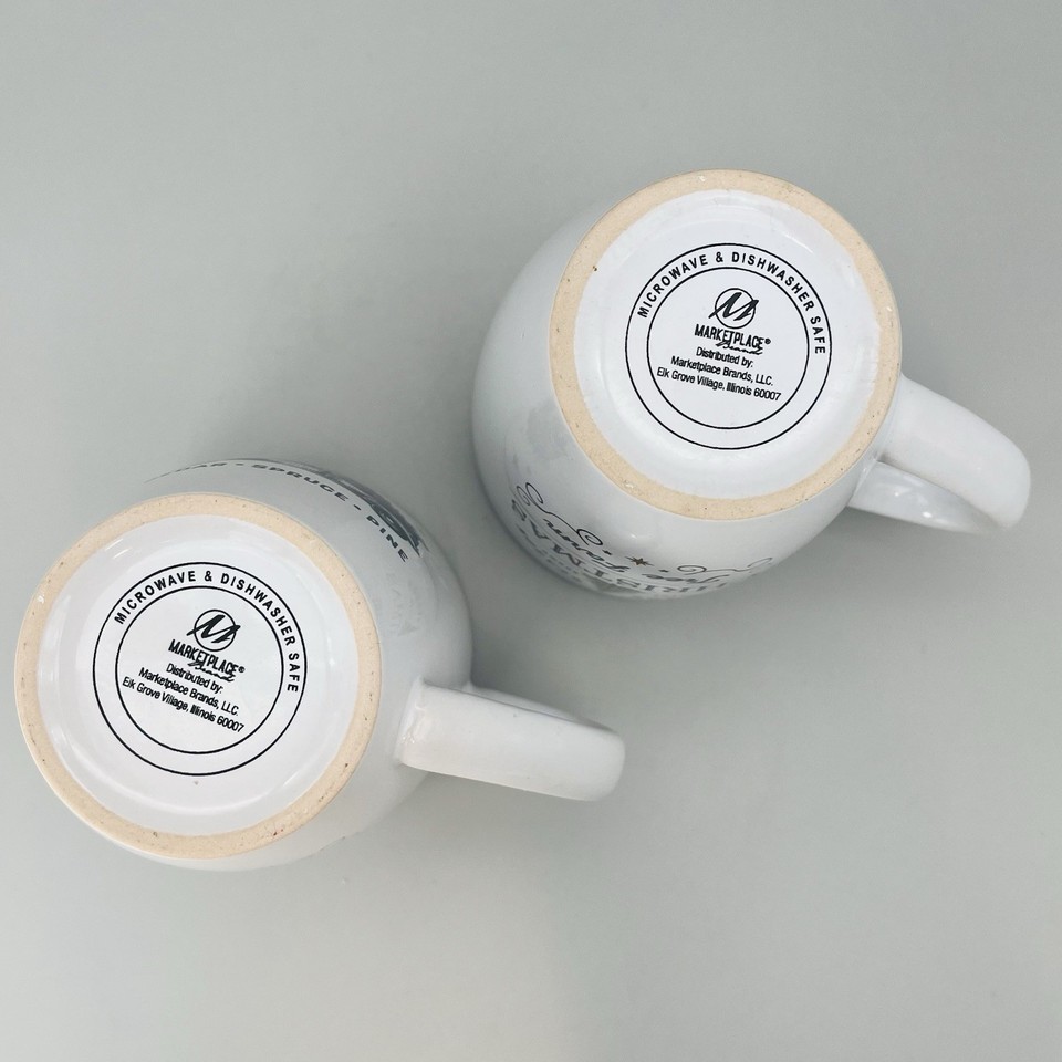 2 - Classic Truck Christmas Tree Farm Hot Cocoa Mugs Coffee Cups White ...