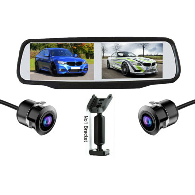 4.3'' Digital Dual Screen Car Rear View Monitor Mirror Bracket 2x ...