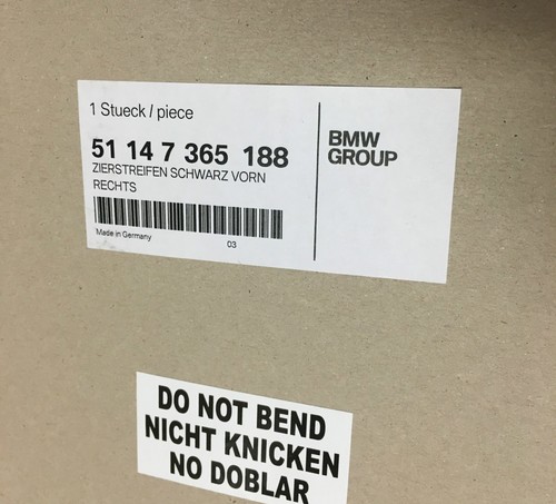 BMW 51147365188 STRIPE TAPE Mini Cooper S Ornamental Black F Right ...
