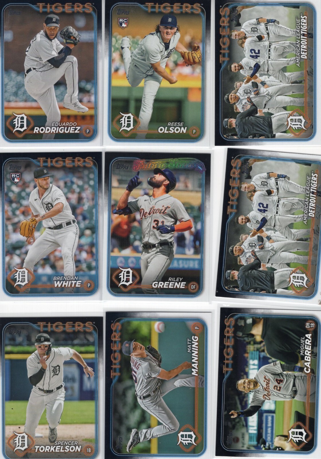 Detroit Tigers 2024 Topps Series 1 Team Lot w/ Rookies 9 cards lot 4 ...