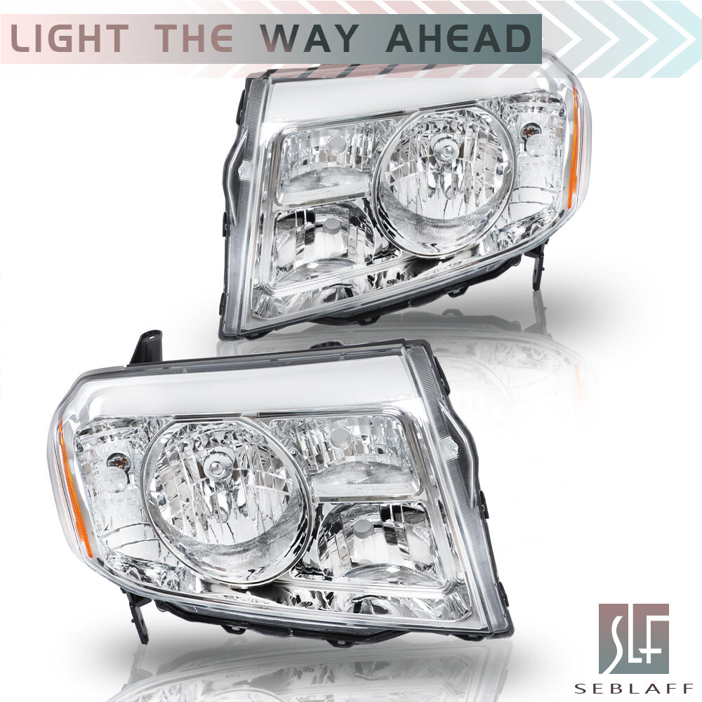 For 2009-2011 Honda Pilot Halogen Chrome Headlights Assembly Left+Right ...