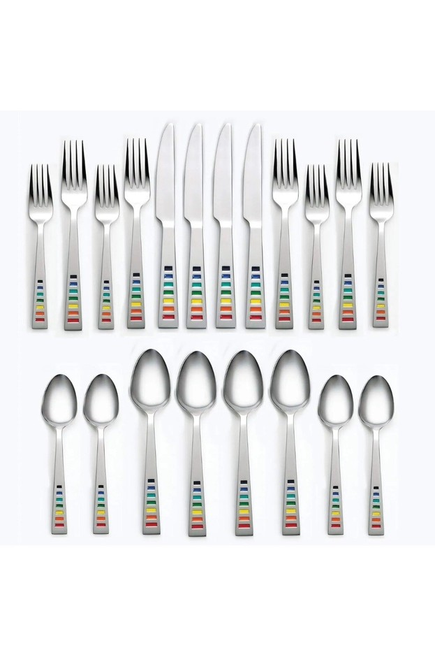 Fiesta Celebration Stainless Steel 20pc. Flatware Set (Service for Four ...