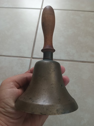 Vintage School House Brass Bell Standing 7" Tall | eBay