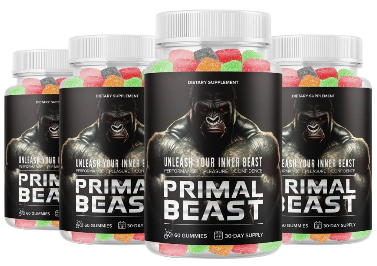 (4 BOTTLES ) Primal Beast Gummies - Vegan, Support Male Enhancement ...