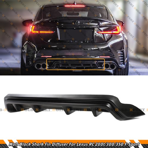 Matte Black Shark Fin Rear Bumper Diffuser For 2015-18 Lexus RC300 ...