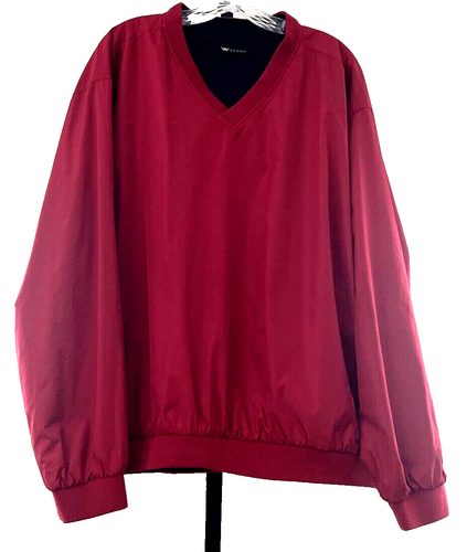 WEDGE Golf REVERSIBLE Pullover Windbreaker Jacket Red & Black XL V neck ...