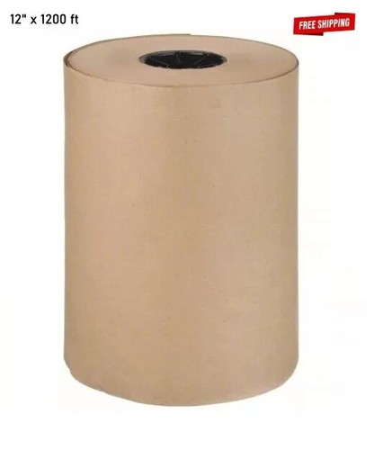 Brown Kraft Paper 12" x 1200 Ft Roll Packaging Shipping 30 lb Basis ...