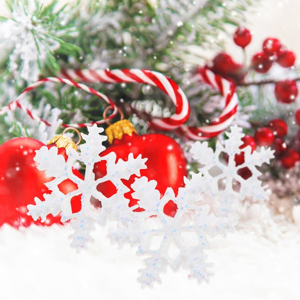 250 pcs Xmas Mini Snowflake Resin Snowflake Micro Landscape Christmas ...