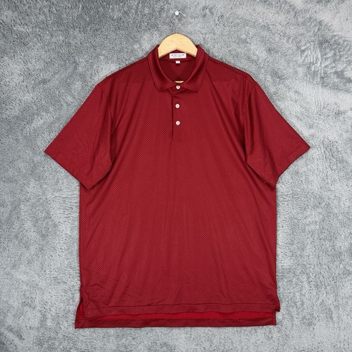 Peter Millar Summer Comfort Polo Shirt Mens L Red Geometric Dolly Golf ...