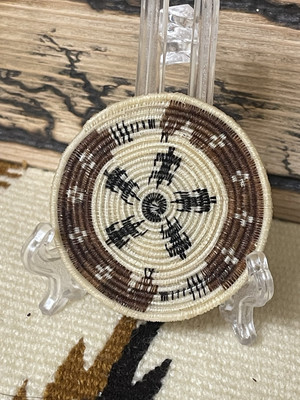 Vintage Native American Tohono O'odham Miniature Horse Hair Basket Pima ...