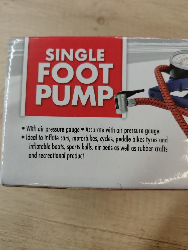 Roadster Single Foot Pump with Air Pressure Gauge Brand New In Box ...