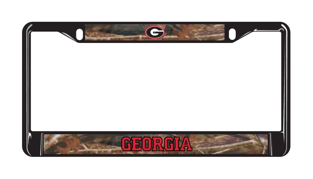 UGA Georgia Bulldogs Black Metal Camo License Plate / Tag Frame | eBay