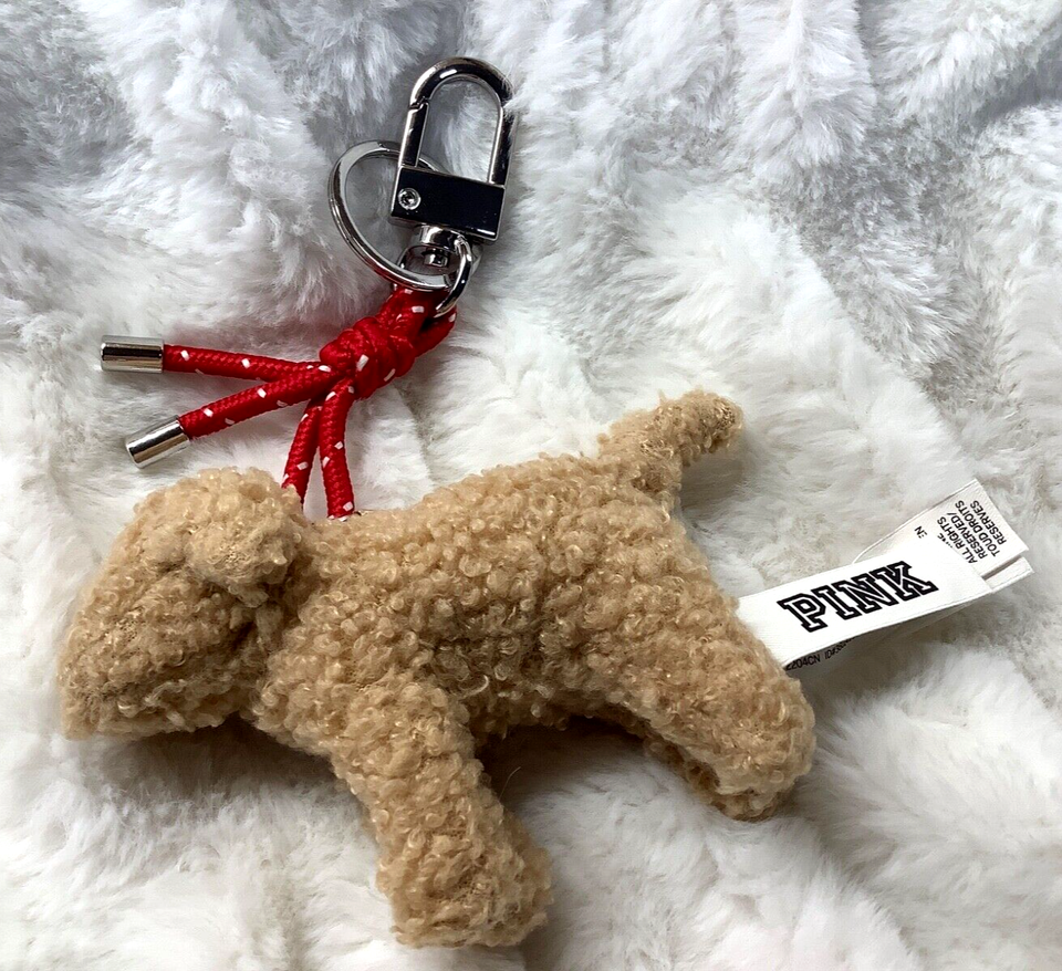 Victoria's Secret Pink 7" Plush Dog Keychain FOB Bag Charm Toffee Brown ...