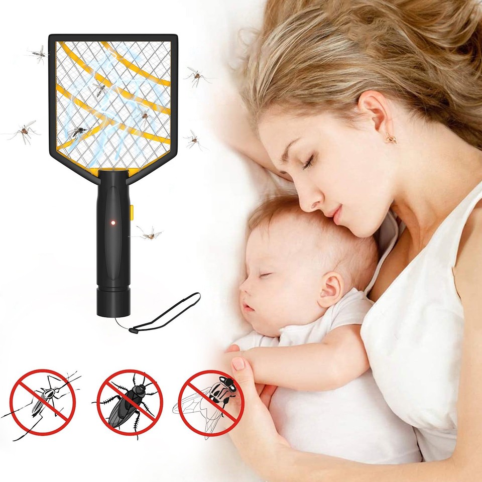 Mini Mosquito Swatter Electric Portable Fly Bug Zapper Insect Killer ...