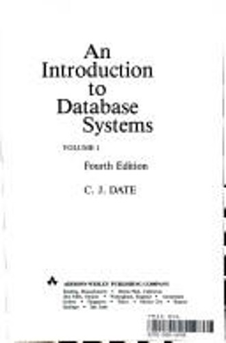 An Introduction to Database Systems Hardcover C. J. Date 9780201142013 ...