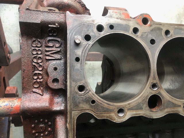 1967 Chev 327 engine block 3892657 H-20-6 Standard bore . | eBay