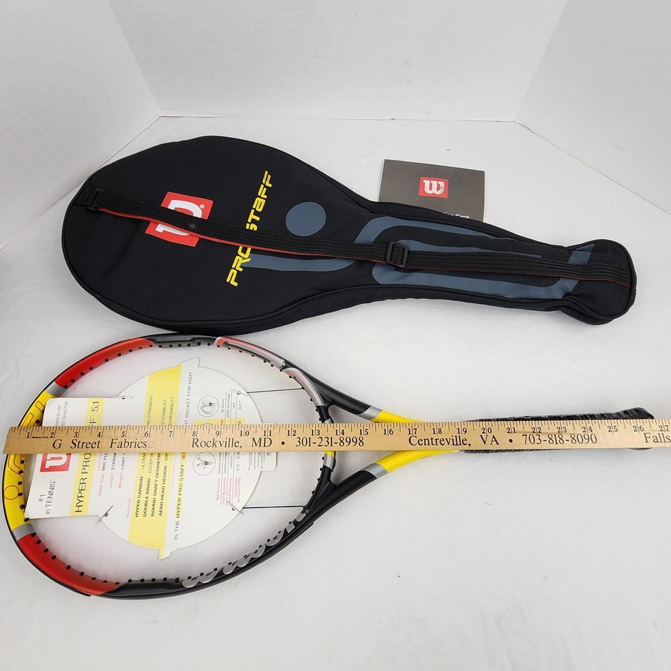 Wilson Hyper Pro Staff Tennis Racket (T7351) w/ Cover - 4 1/2 in ...