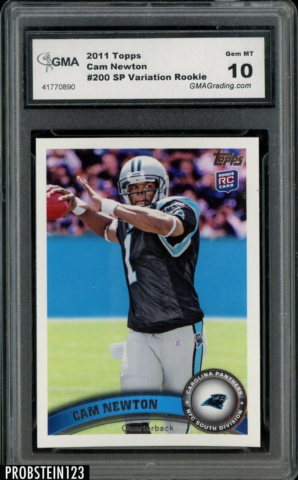 2011 Topps Football Cam Newton Rookie RC #200 SP Variation Photo GMA 10 ...