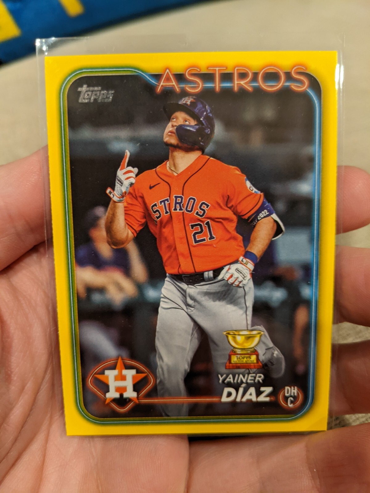 2024 Topps Series 1 Yainer Diaz Rookie Cup Yellow Border SP - Houston ...