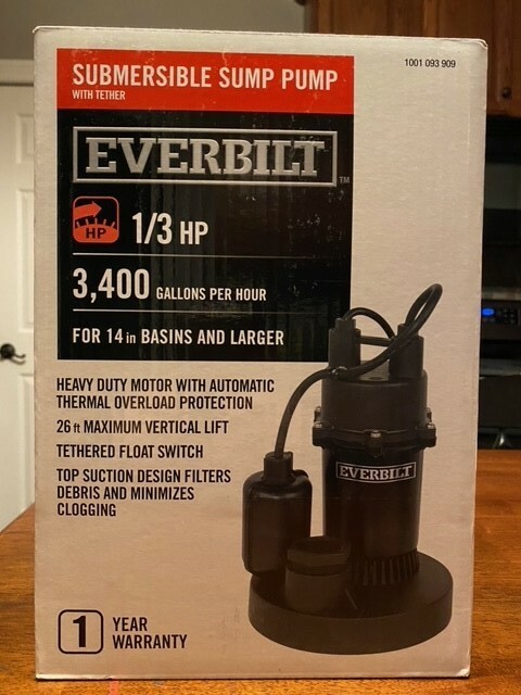 Everbilt Sba033v1 13 Hp Submersible Sump Pump With