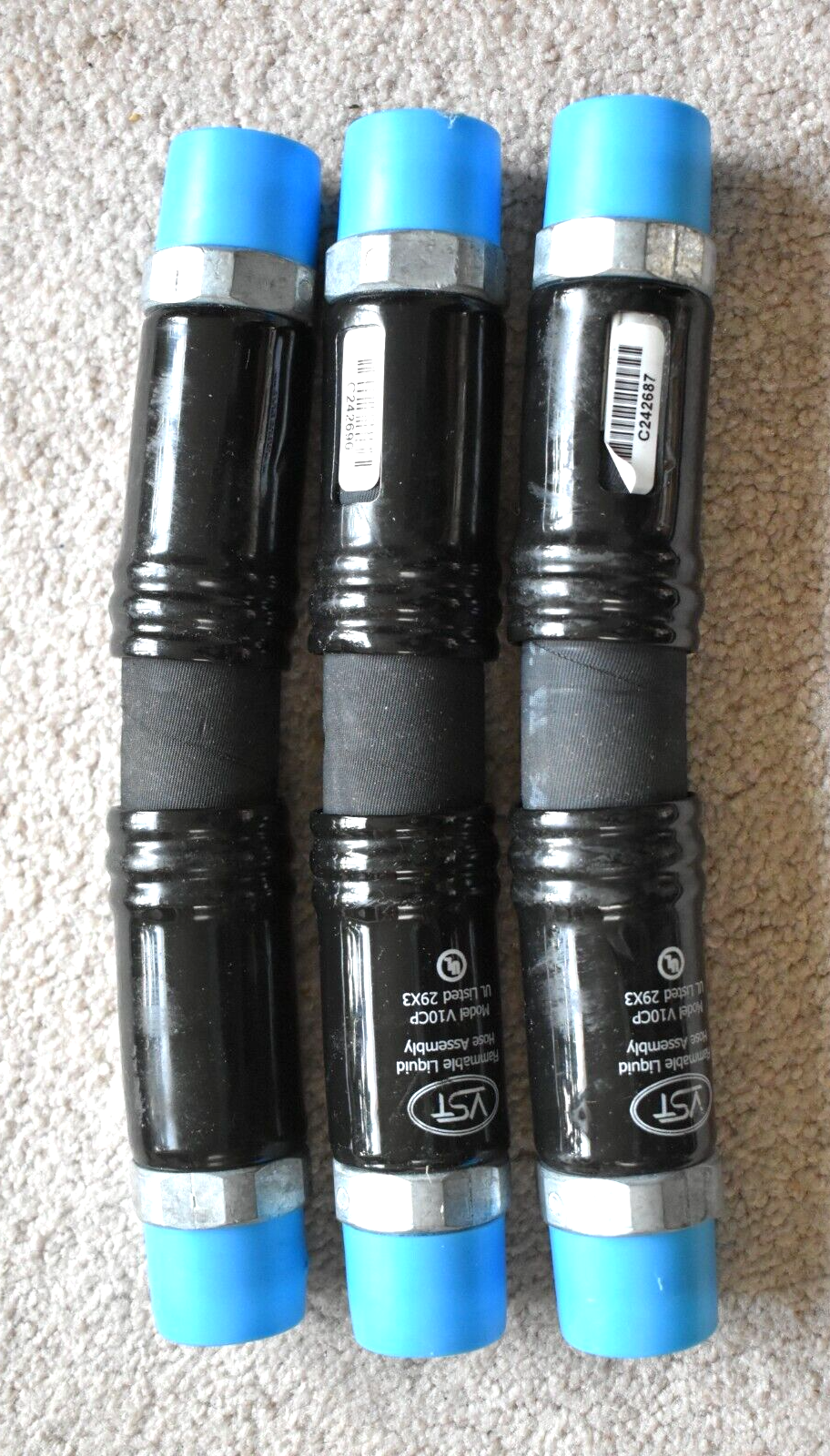 THREE ~ VST Flammable Liquid Hose Assembly V10CP 1" x 10" Whip Hoses | eBay