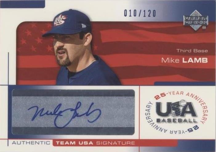 2004 Upper Deck USA Baseball 25-Year Anniversary - Signatures Mike Lamb ...
